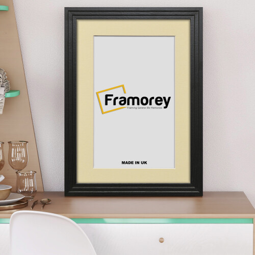 (30x12" Pic (34x16" Frame)) Black Wooden Effect Picture Frame, Step ...