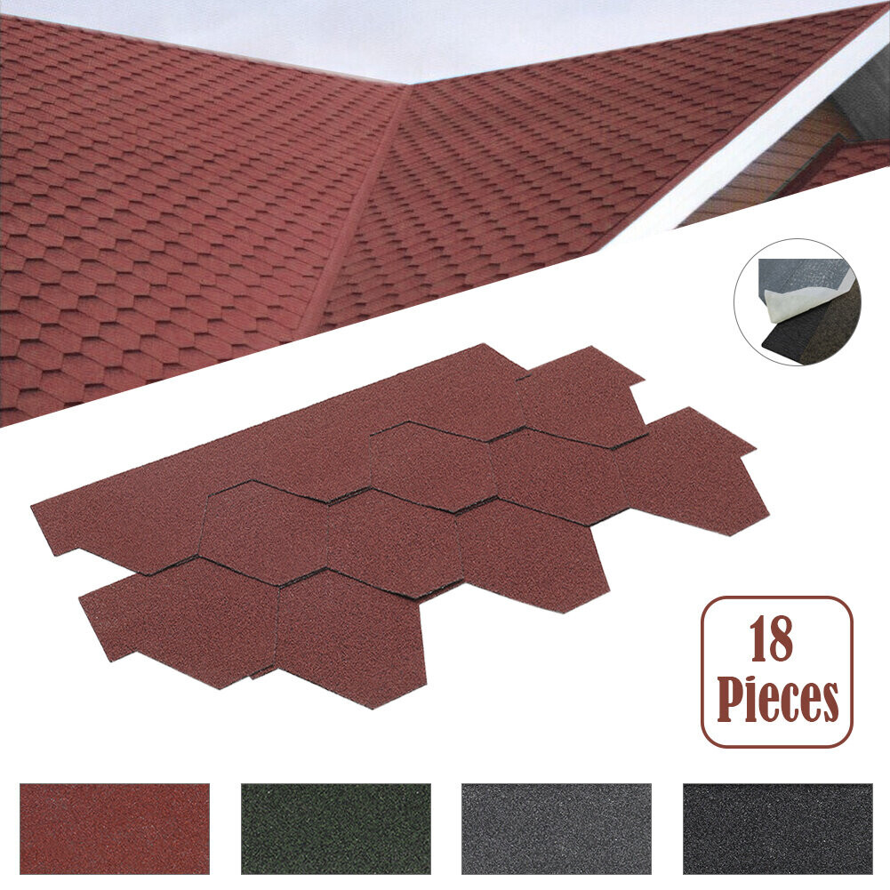2.61㎡ Roofing Felt Shingles Shed Roof Panels Ridge Tiles Hexagonal on OnBuy