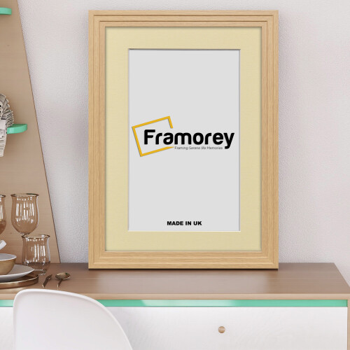 (23x17" Pic (27x21" Frame)) Oak Wooden Effect Picture Frame, Step Style ...