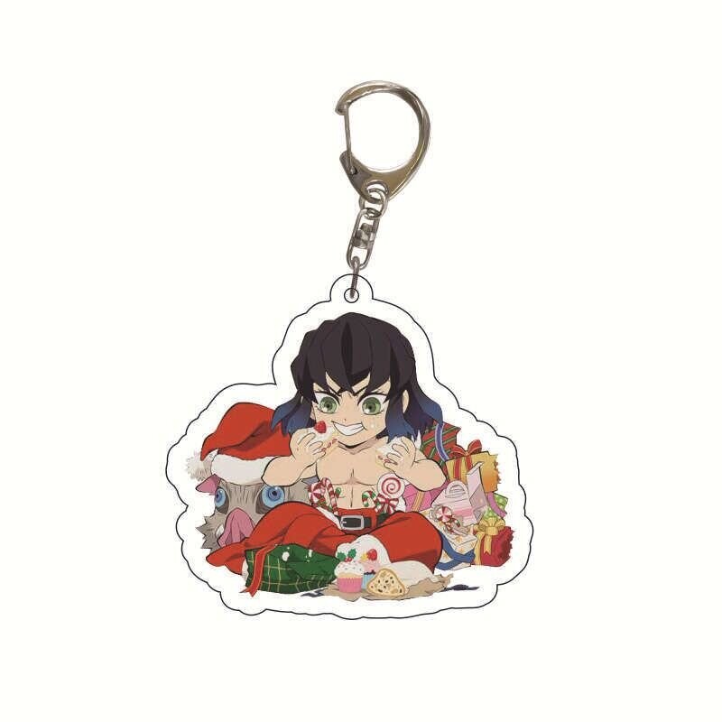 (Sitting) Demon Slayer Xmas Keychain Pendant Tanjirou Nezuko Zenitsu ...