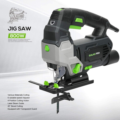 GALAX PRO Jigsaw, 800W 3000 SPM Jig Saw Tool, Max ±45° Bevel Cutting ...