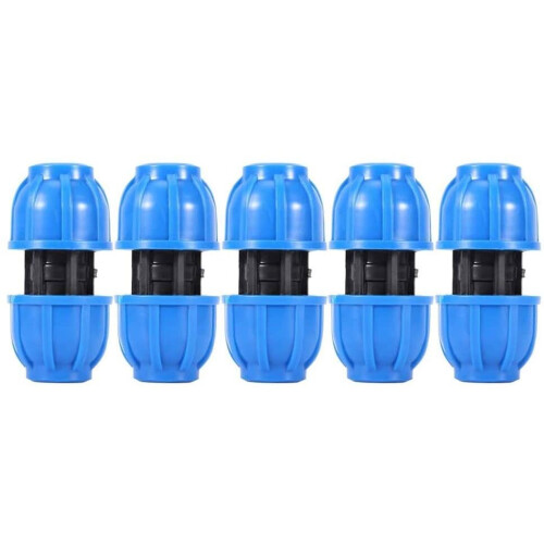 Mumusuki 5Pcs PE Plastic 20mm to 20mm Straight Water Pipe Connector ...