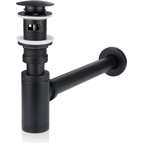 Mighbow Basin Waste Slotted + Bottle Trap Chrome Deodorant, Pop Up ...