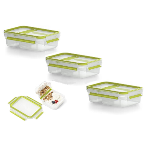 Tefal Master Seal to Go Yoghurt Box Inserts Food Storage, Clear/Green ...