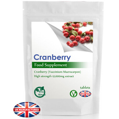 100 x Cranberry 12000mg Tablets | Cystitis, Urinary Bladder, Kidneys on ...