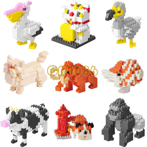 Wisehawk Mini Building Blocks Diamond Animal Model Bag Bricks Dog Cat ...