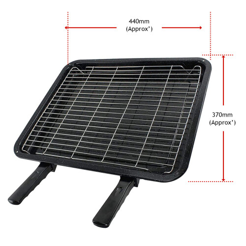 SPARES2GO Extra Large Grill Pan, Rack & Dual Detachable Handles for ...