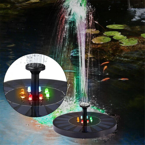 Floating LED Solar Fountain Garden Waterfall Fountain Pool Pond Bird ...