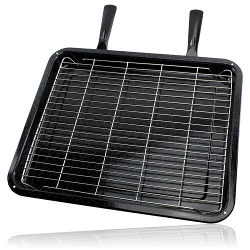 Extra Large Enamel Grill Tray & Rack for SIEMENS Oven Cooker (370 x ...
