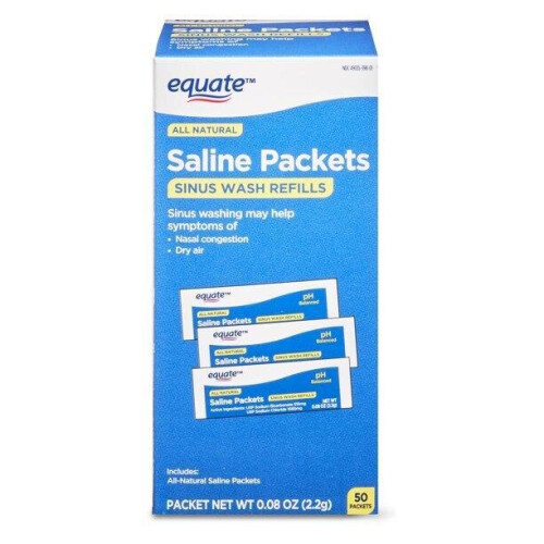 Equate All Natural Saline Packets Sinus Wash Refills for Neti Pot, 50 ...