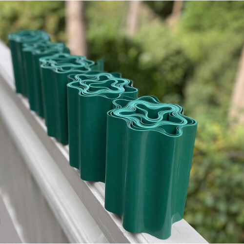Set of 6 Green Plastic Garden Lawn Edging (9m x 15cm Roll) on OnBuy