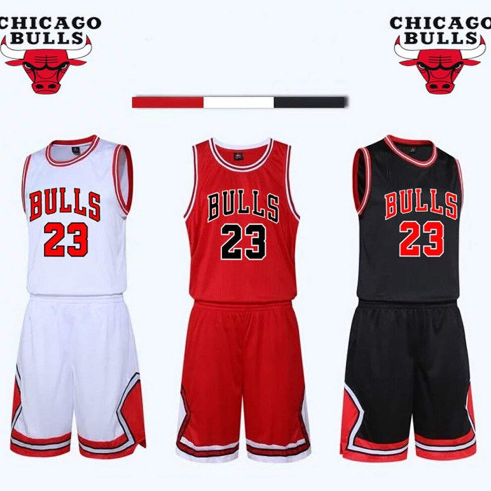 Black CHICAGO Jordan Jersey L 9 10 Year Kids Basketball Kit Training Suit Shorts Shirt on OnBuy