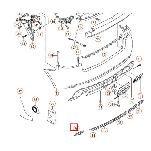 Audi A3 S3 8P Rear Diffuser Double Pipe Inside Trim 8P0807819A01C on OnBuy
