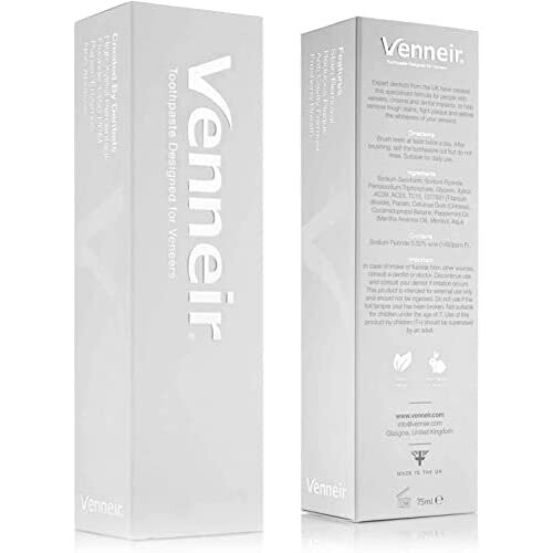 Venneir Specialist Toothpaste for Veneers, Crowns, Composite Bonding ...