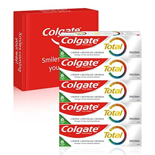 Colgate Total Original Toothpaste Multipack 5x100ml , 24 hour ...