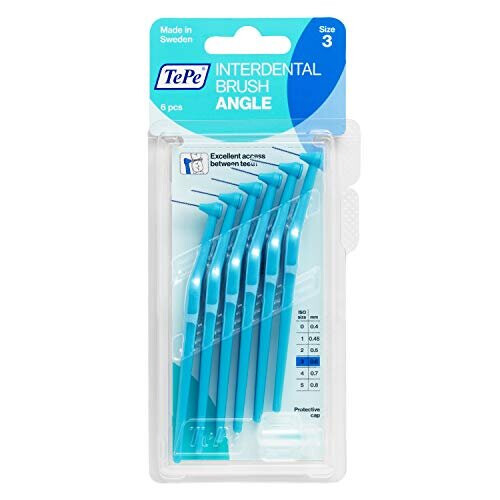 TePe Angle Blue Interdental Brushes (0.6mm - Size 3) / Easy and simple ...