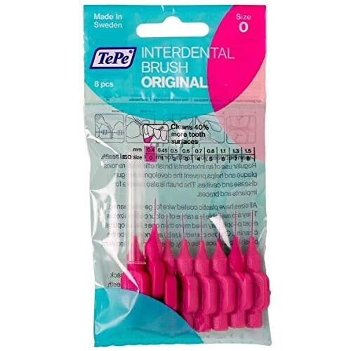 TePe Interdental Brushes 0.4mm Pink - 4 Packets of 8 (32Brushes) on OnBuy