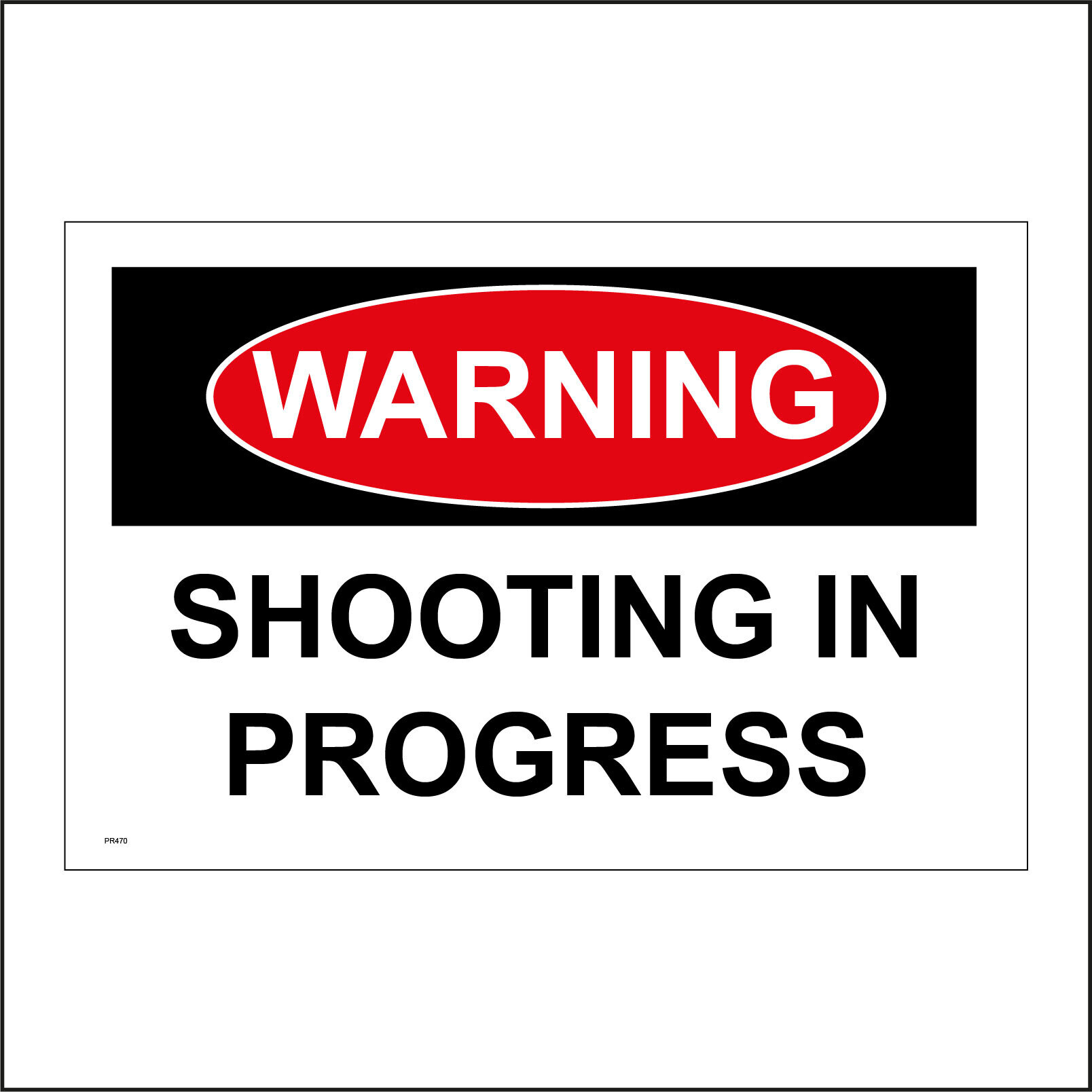 (400 x 300mm - 16 x 12, C - Dibond / Composite Aluminium) PR470 Warning ...