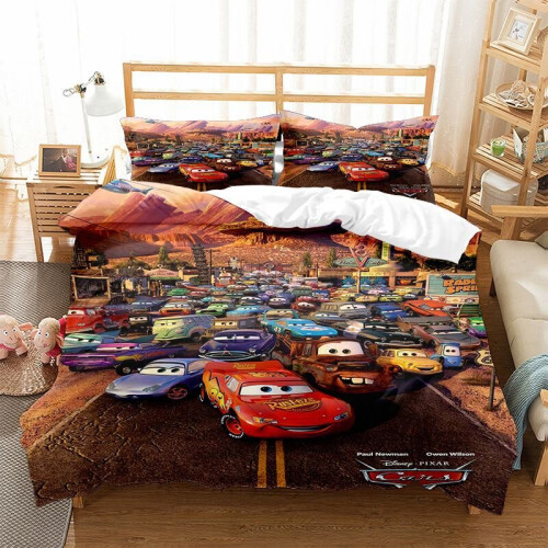 (King-220x240cm, 14) Pixar Cars Lightning Mcqueen Single Double 3D ...