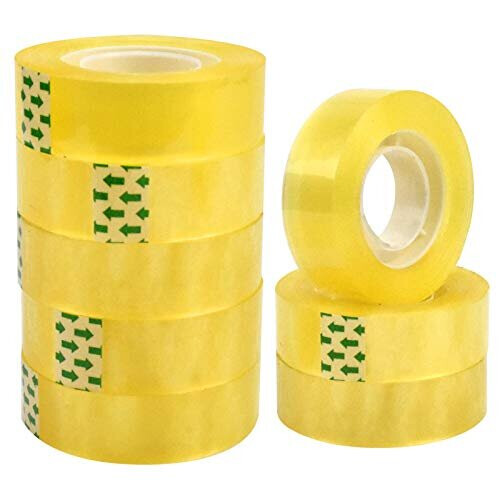 Skyzone 8 Rolls Clear Tape Transparent Packing Tape Adhesive Crafting ...