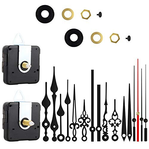 2 Pack Silent Quartz Clock Movement, 6 Pairs Long Axis and Short Axis ...