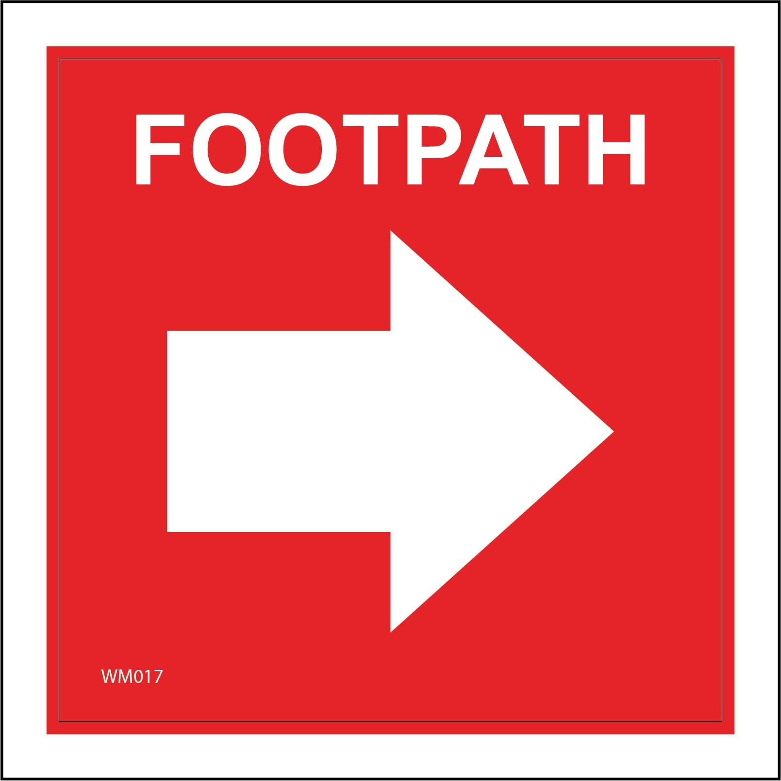 (600 x 600mm - 24 x 24, D - 1mm Pvc Foamex) WM017 Footpath Right Arrow ...