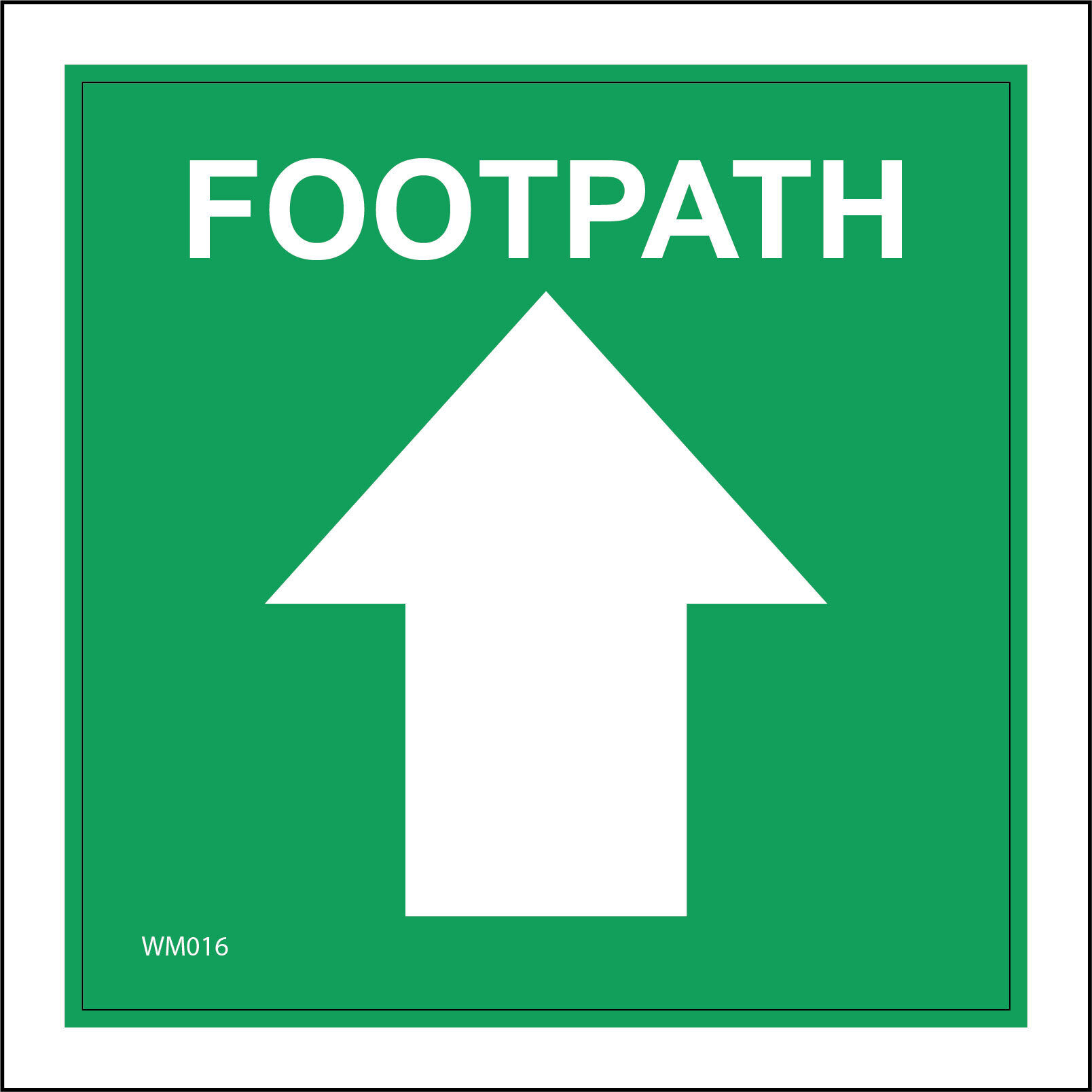 (100 x 100mm - 4 x 4, D - 1mm Pvc Foamex) WM016 Footpath Up Arrow Sign ...