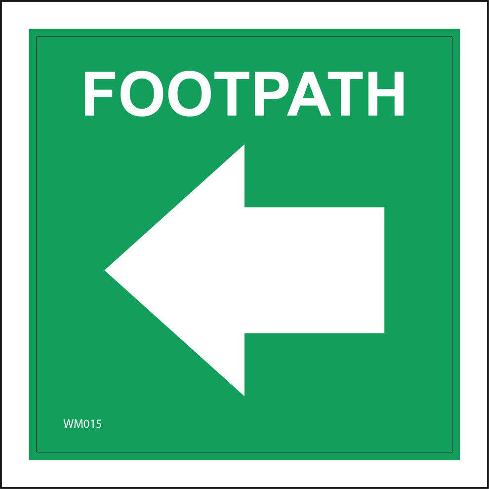 WM015 Footpath Left Arrow Sign Green White Waymarker Direction Route ...