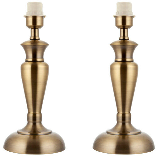 2 PACK | Brass Table Lamp Light 355mm Tall Aged Metal Base Only Desk ...