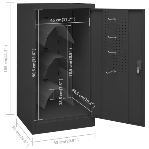 vidaXL Saddle Cabinet Anthracite Steel Storage Tack Locker Harness ...