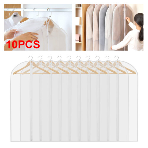 10Pack Set Clear Polythene Garment Covers Suit Dress Coat Dust on OnBuy