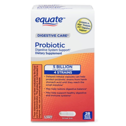 Equate Digestive Care Probiotic Digestive System Support Delayed ...