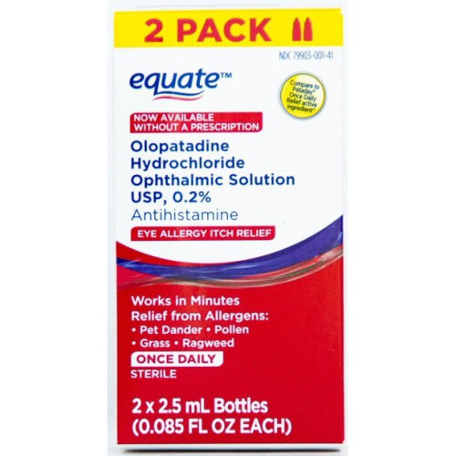 Equate Olopatadine 02 Ophthalmic Eye Drops For Eye Allergy Itch Relief And Dry Eyes 25 Ml On