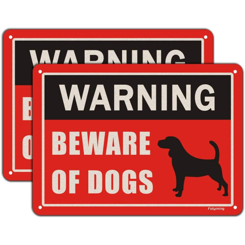 Beware of Dog Signs, 10x 7 Inches Metal Dogs Warning Sign for Fence ...