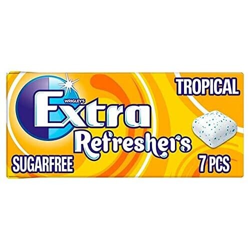 Extra Refreshers Tropical Sugar Free Chewing Gum Handy Box 7pcs, 7pce ...