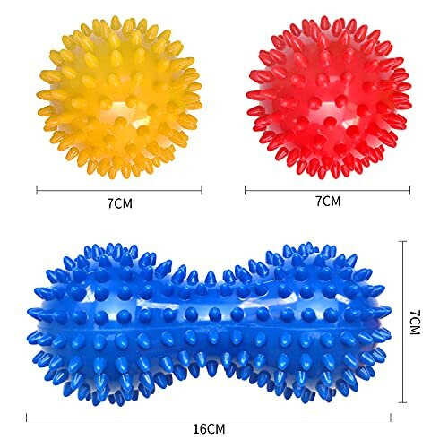 Set of 3 hedgehog ball set, foot massage balls, hedgehog ball massage ...