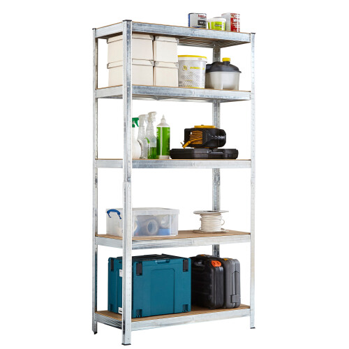 Neo 5 Tier Galvanised Large Steel Garage Shelving Racking Unit Storage ...