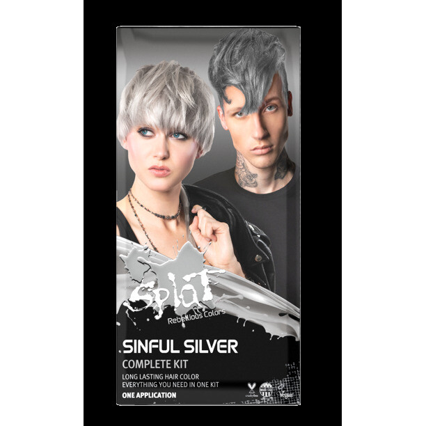 Splat Complete Kit, Sinful Silver, Semi-Permanent Gray Hair Dye with ...