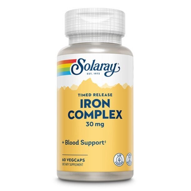 Solaray Iron Complex, Timed Release, Healthy Circulation, Red Blood ...
