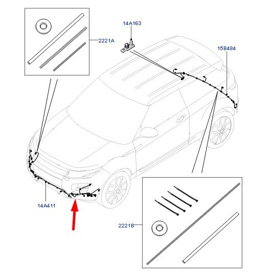 LR RANGE ROVER EVOQUE L538 Front Bumper Wiring LR084057 on OnBuy