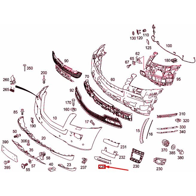 MB GL X164 Front Bumper Left Grille Trim Cover A1648847322 on OnBuy