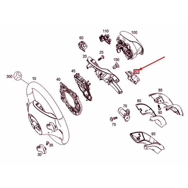 MB ML W166 Steering Wheel Left Switch Block A16690518009107 on OnBuy