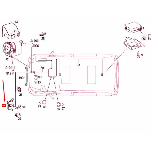MB VITO W639 Anti-Theft Alarm Switch A6395400044 on OnBuy