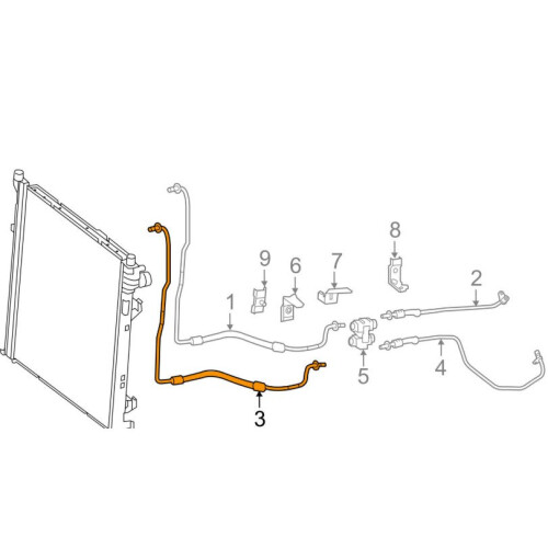 MB GLE W166 Oil Cooler Lower Pipe Hose A1665001988 3.0 Petrol 245kw on ...