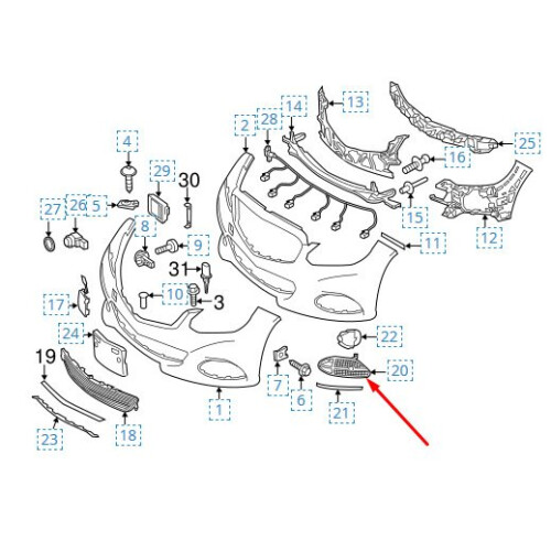 MB E-CLASS W212 Front Bumper Left Grille A2128851922 2015 on OnBuy