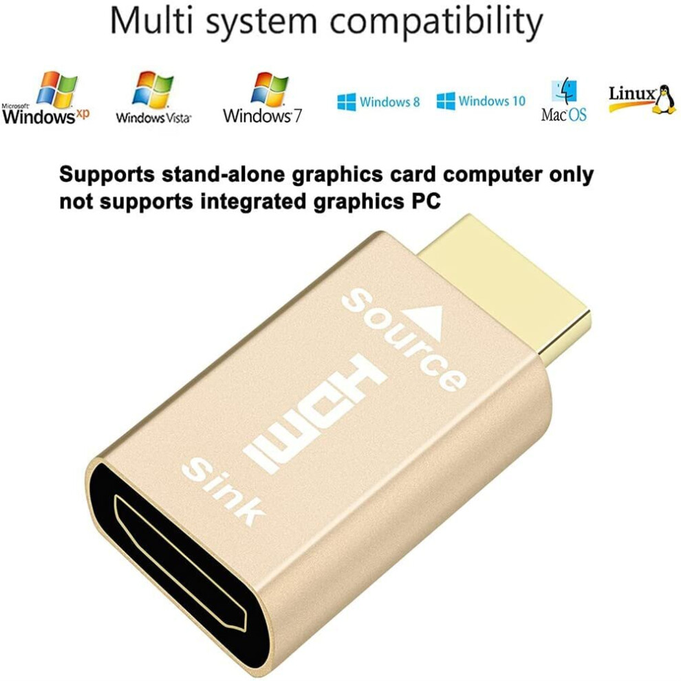 DTECH HDMI EDID Emulator to Keep EDID Pass Through Male to Female Fit ...