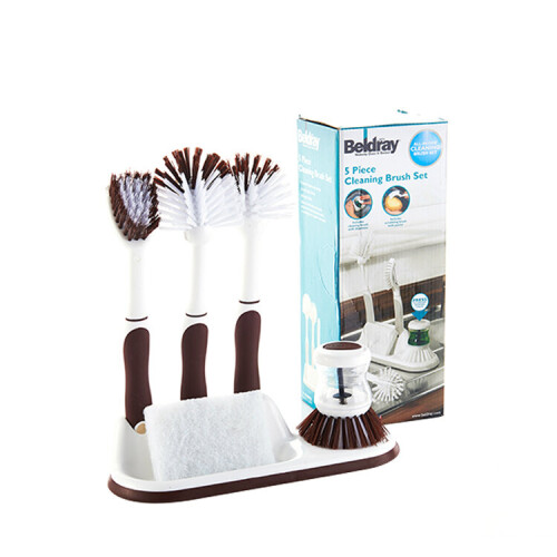 Beldray 5 Piece Kitchen Dish Washing Brush Cleaning Set With Stand on OnBuy