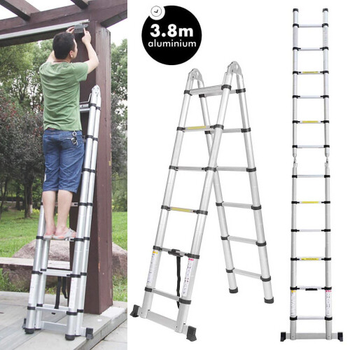 3.8M Multipurpose Folding Aluminium Alloy Ladder Extension Extendable ...
