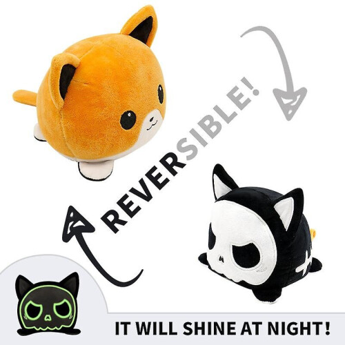 (Luminous Dog) Reversible Animal Plushie Double-sided Flip Doll Show ...