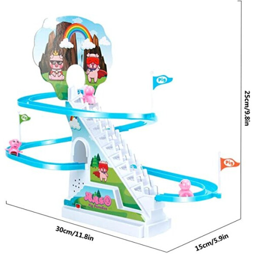 MUSICAL STAIR CLIMBING TOYS SLIDE TRACK LIGHT & MUSIC, PEPPA PIG on OnBuy